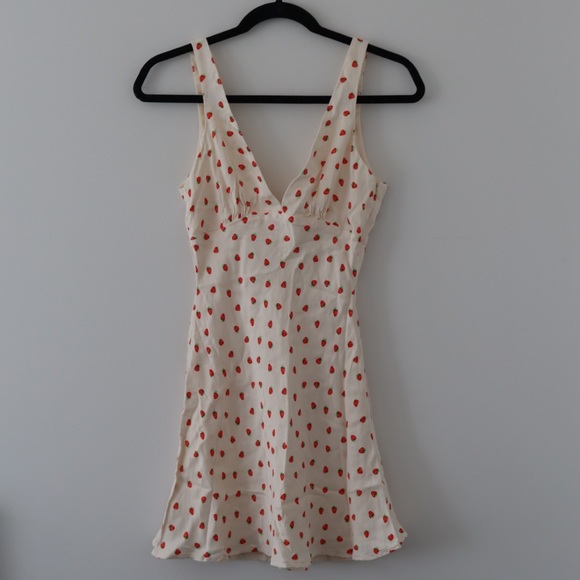 Zara | Dresses | Zara Silk Material Strawberry Dress | Poshmark